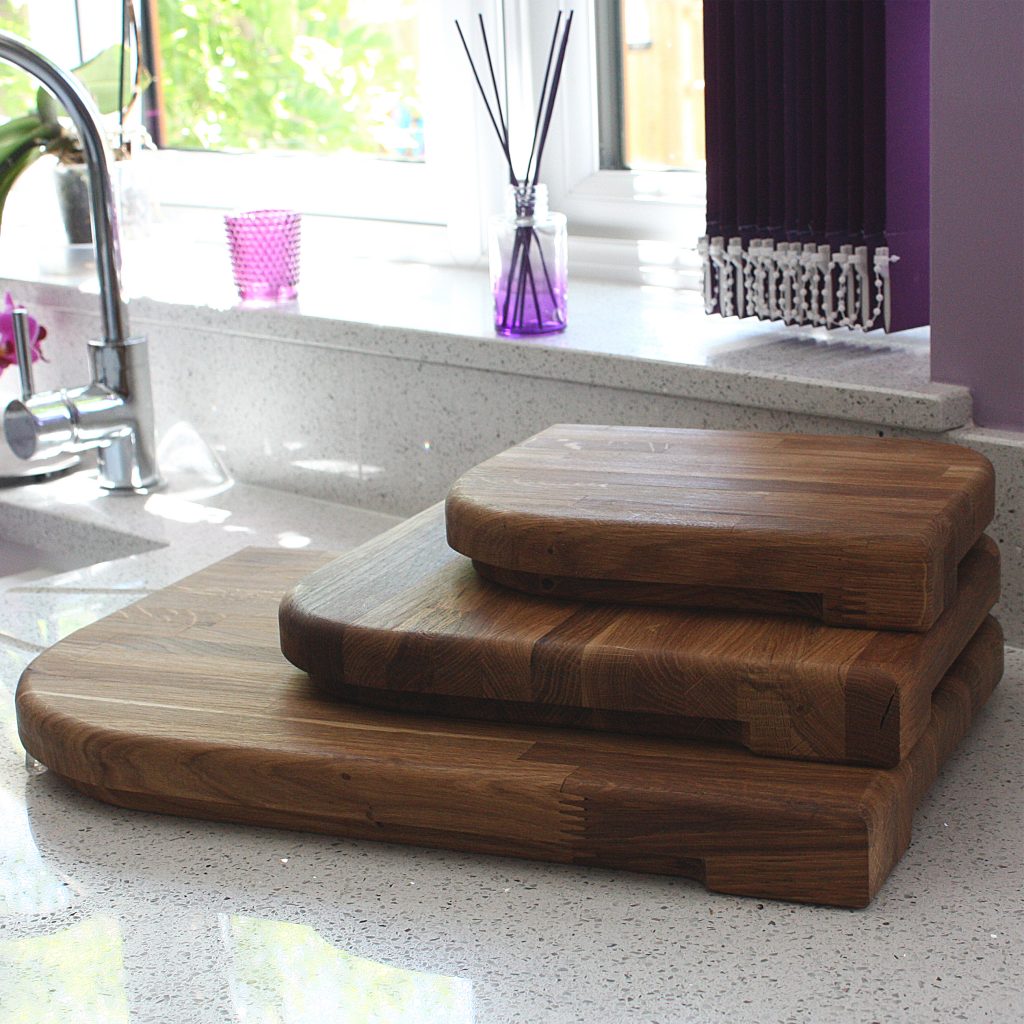 Large Oak Butchers Block Chopping Board with Lip | Oak Homeware ...